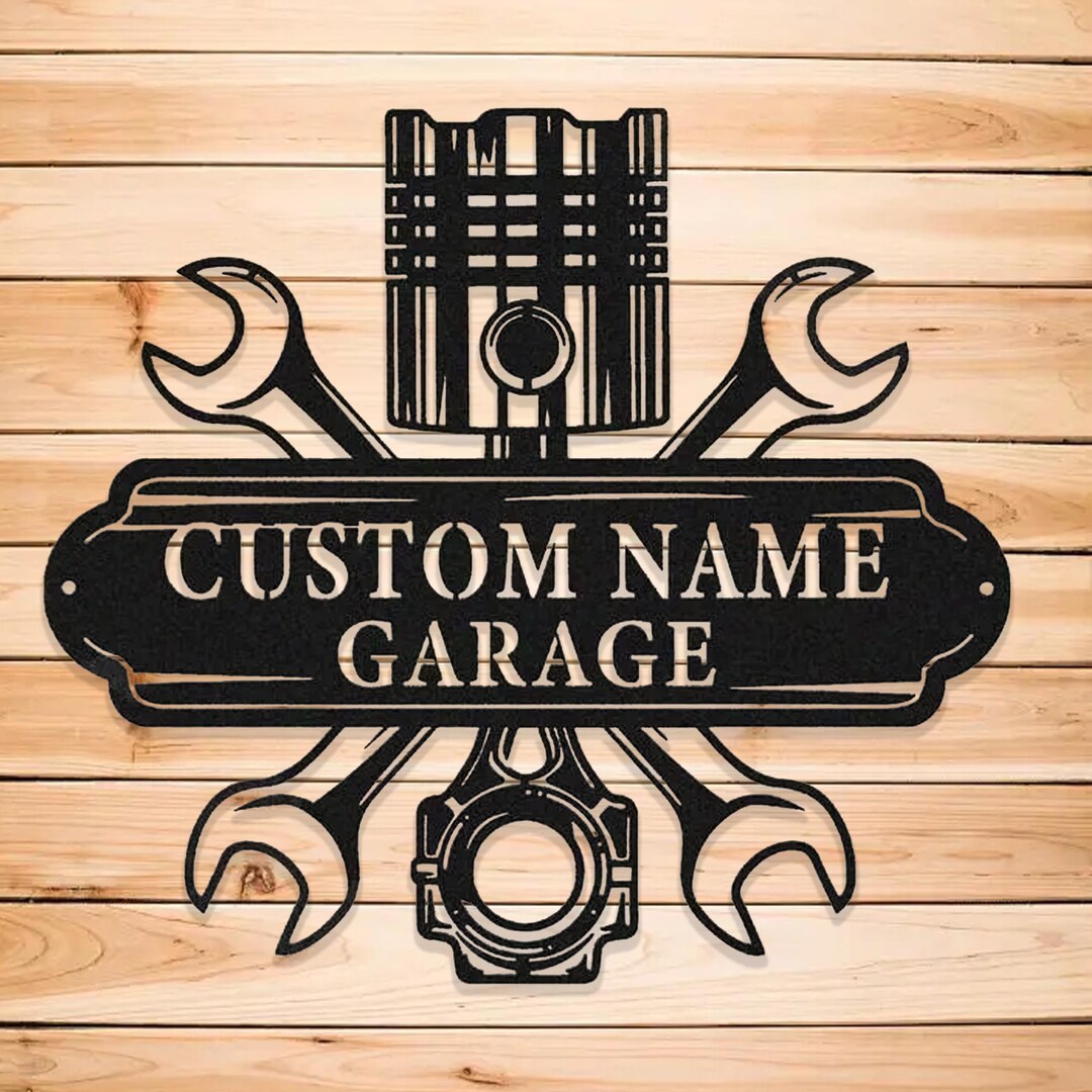 Custom Garage Name Metal Sign With LED Light: Workshop Decor - Etsy