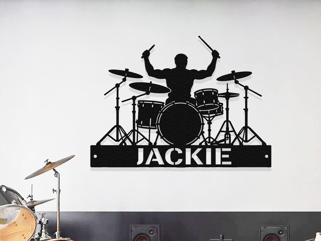 Custom Drum Set Name Sign | Personalized Drummer Studio Decor ...