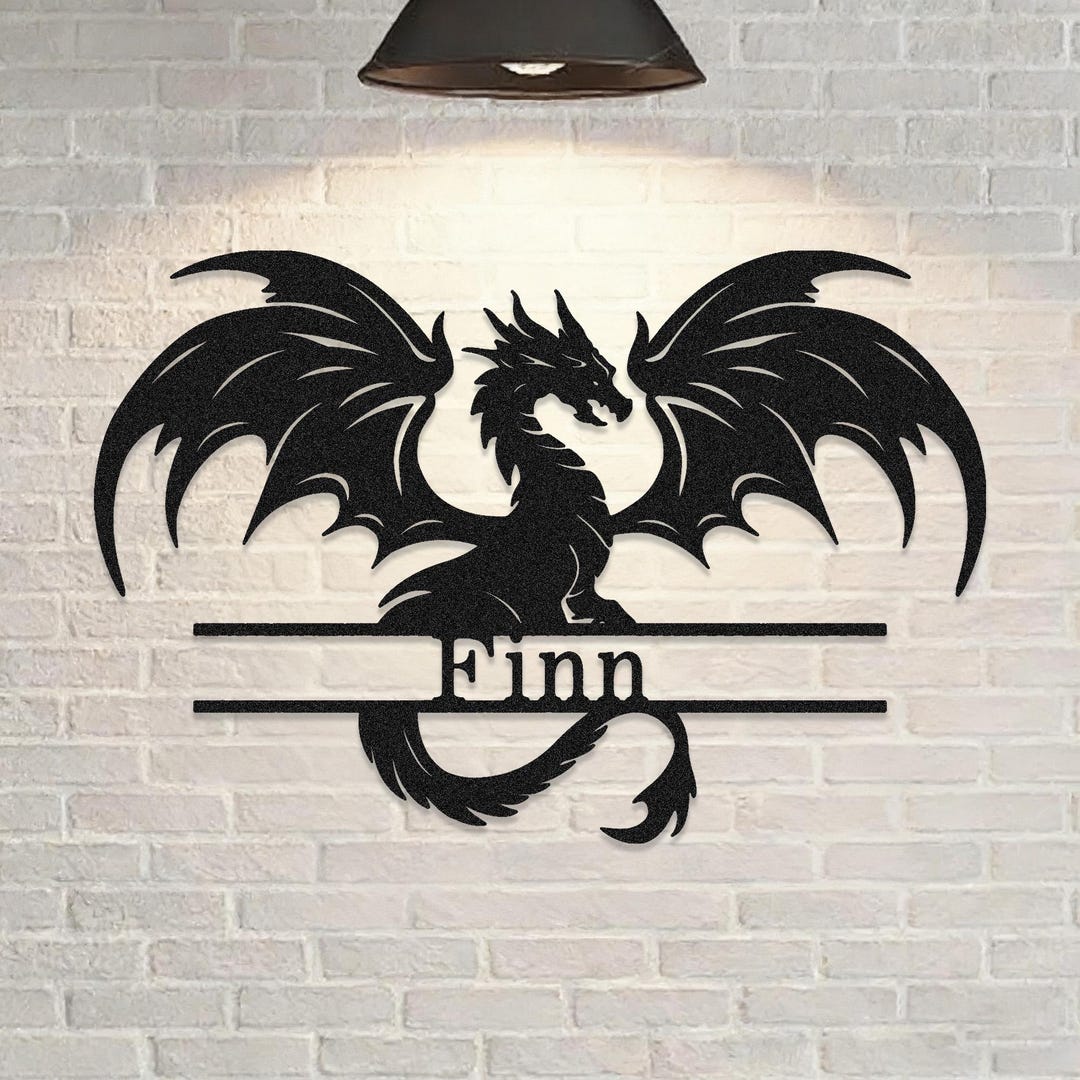 Personalized Dragon Monogram Sign – Custom Nursery Wall Art - Etsy
