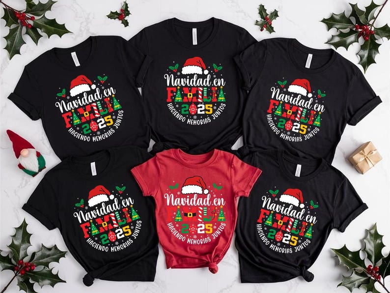 Navidad En Familia 2025 Shirt Set, Matching Family Spanish Christmas ...