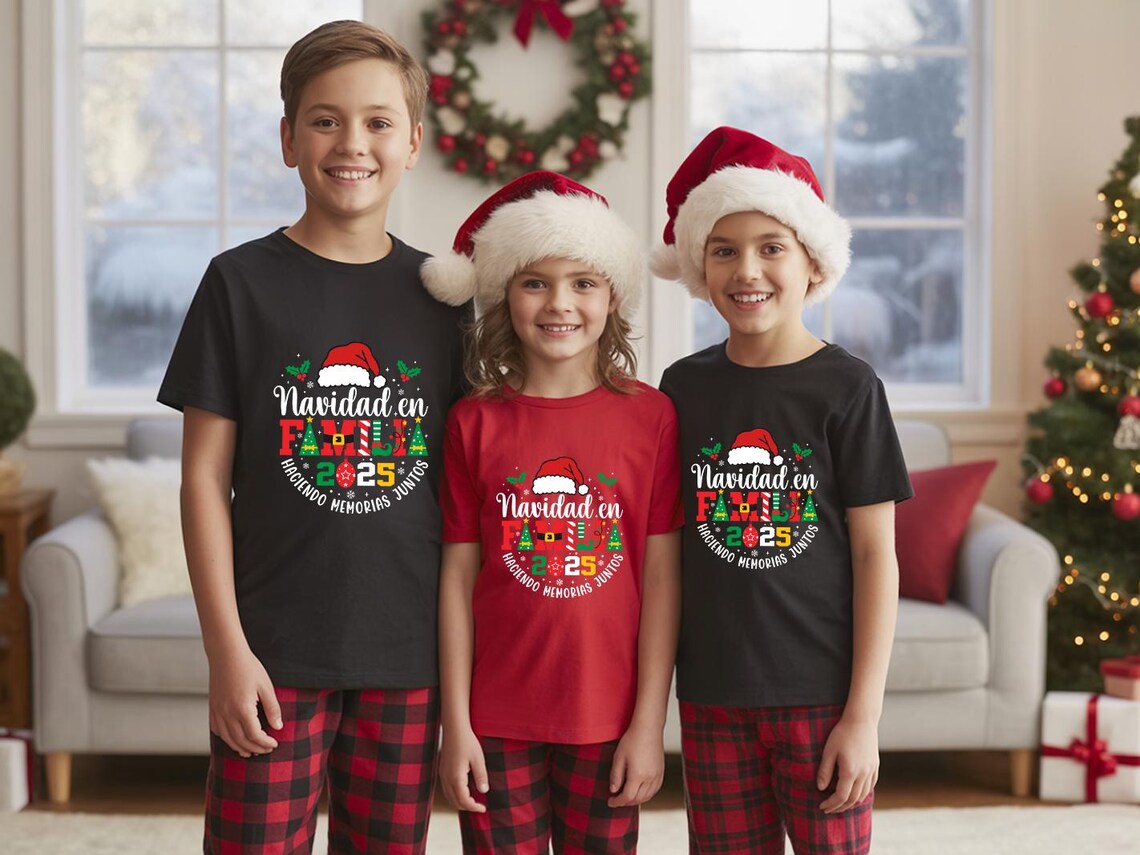 Navidad En Familia 2025 Shirt Set, Matching Family Spanish Christmas ...