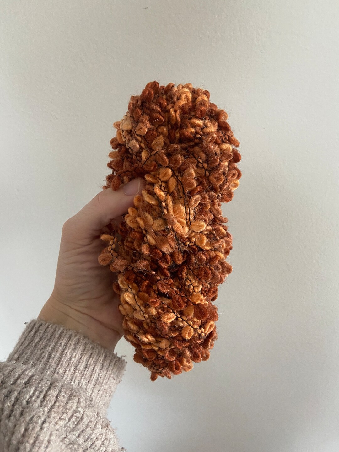 Burnt Orange Nubby Chunky Art Yarn, Weaving Accent Yarn, Yarn for Art ...