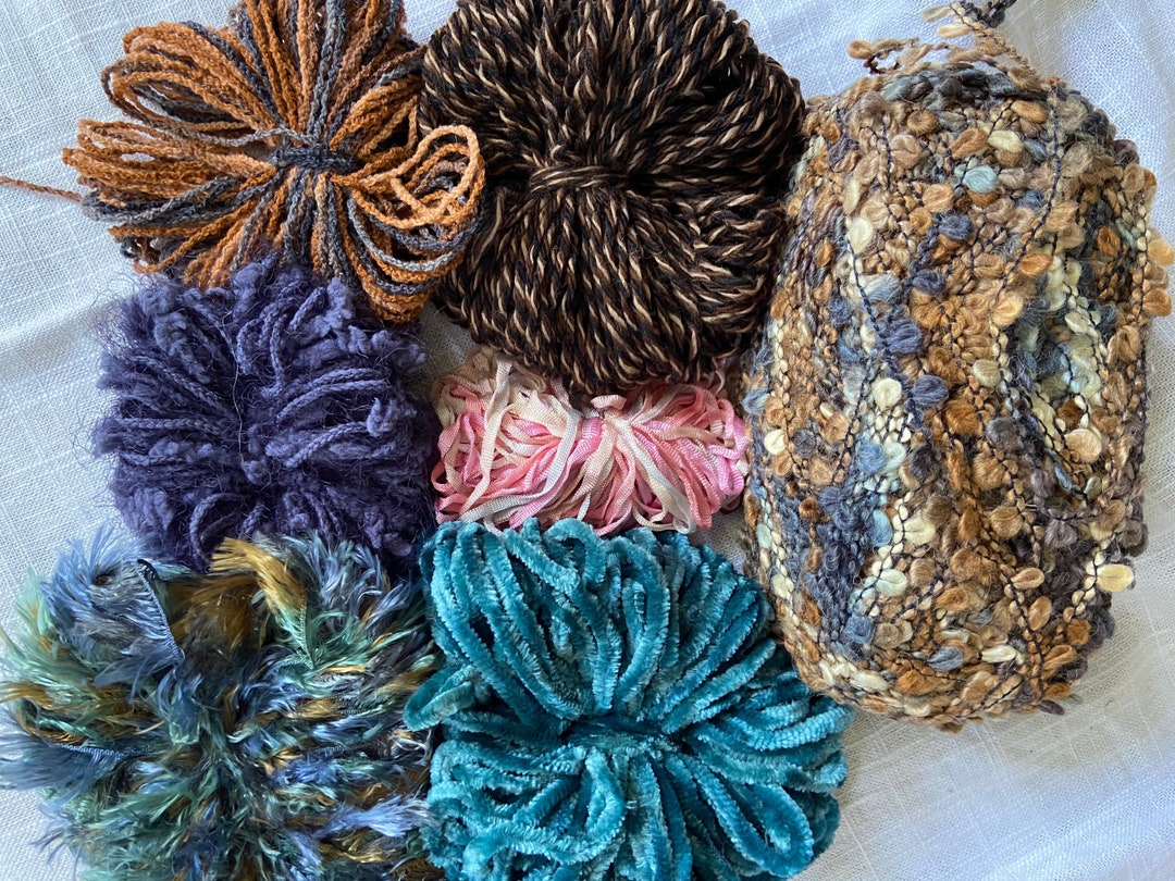 Neutral Fiber Yarn Bundle: Brown, Blue, Pink Weaving (200g) - Etsy