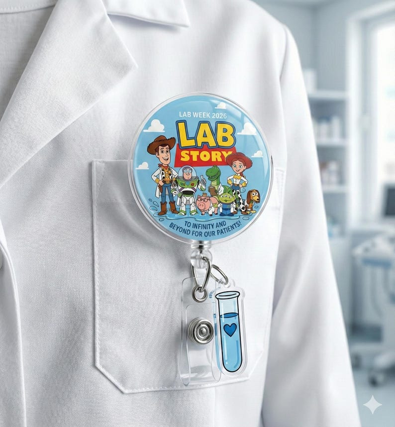 Lab Week 2026 Badge Reel, Lab Story Scientist Gift, Blood Bank ...