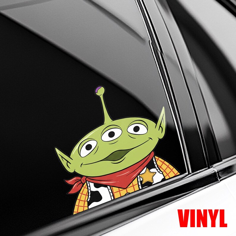 Toy Story Alien Cosplay Peeker Sticker, Little Green Men Costume Vinyl ...
