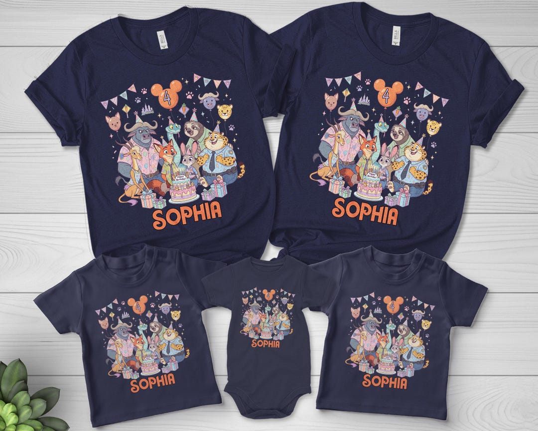 Personalized Name Age Zootopia 2 Birthday Shirt, Disney Judy Hopps Nick ...