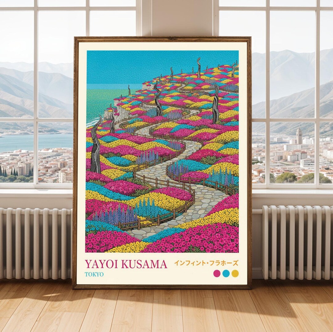 Infinite Flowers Art Print – Kusama Style, Colorful Pathway Mosaic ...