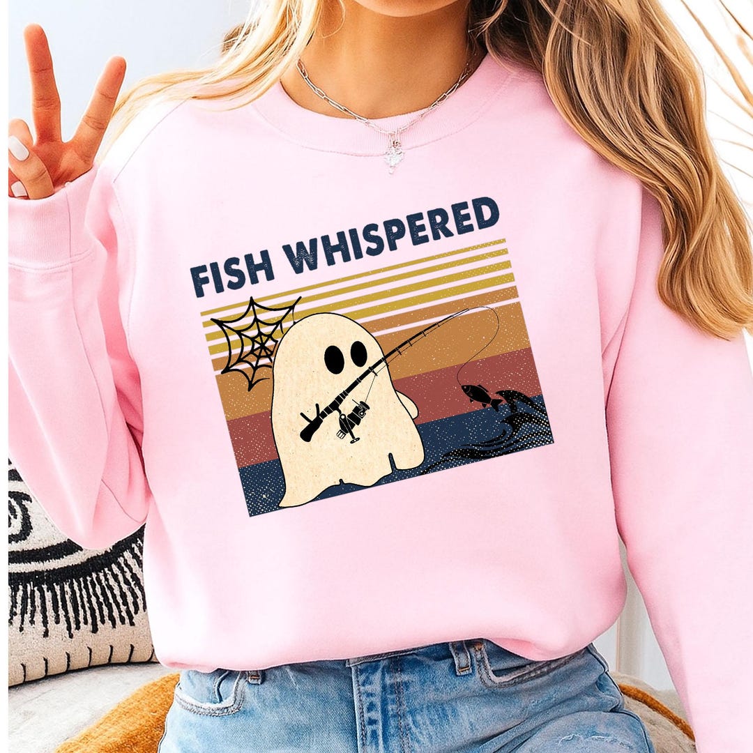 Fish Whispered PNG, Funny Ghost Fishing Clipart, Halloween Fisherman ...