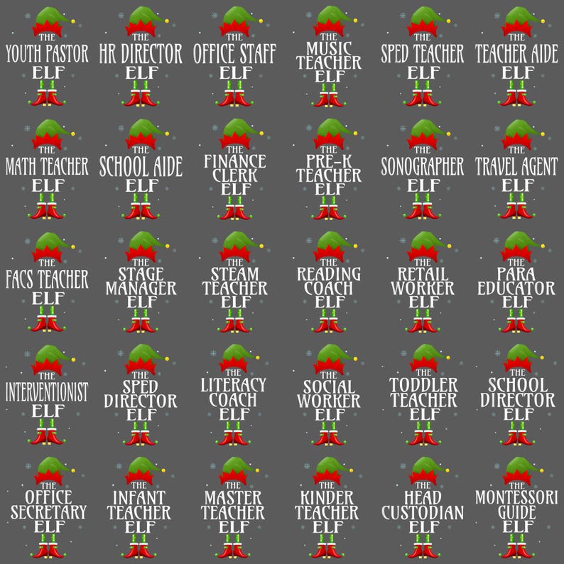 Elf Squad Matching Family PNG – Funny Xmas Pajama Holiday Clipart ...