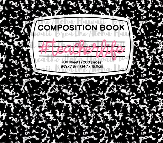 Composition Book teacherlife 20oz Skinny Tumbler Sublimation - Etsy