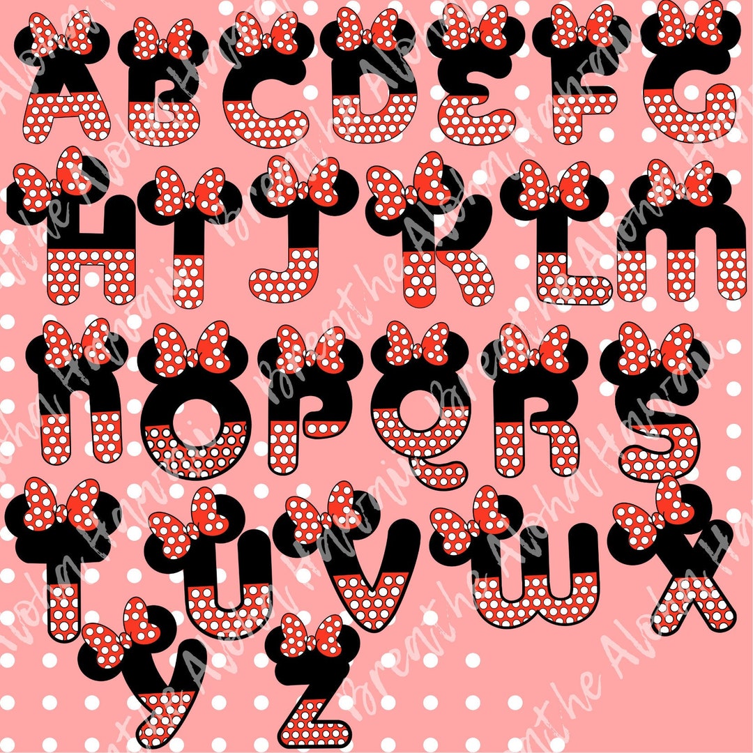 MOUSE ALPHABET LETTERS - Minnie Mouse Digital Letters, Banners, Mouse ...
