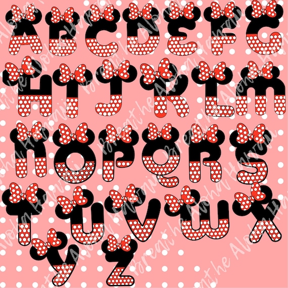 MOUSE ALPHABET LETTERS Minnie Mouse Digital Letters - Etsy