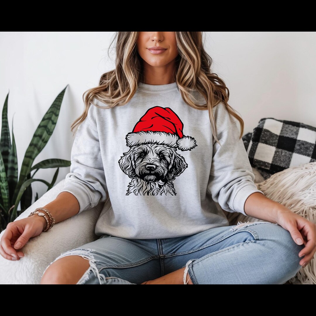 Goldendoodle Santa Hat Christmas Sweatshirt, Dog Lover Gift - Etsy