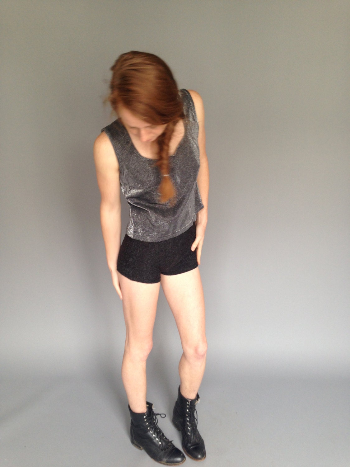 Shiny Fuzzy Black Hotpants Dance Shorts Furry Shorts Raver EDM - Etsy