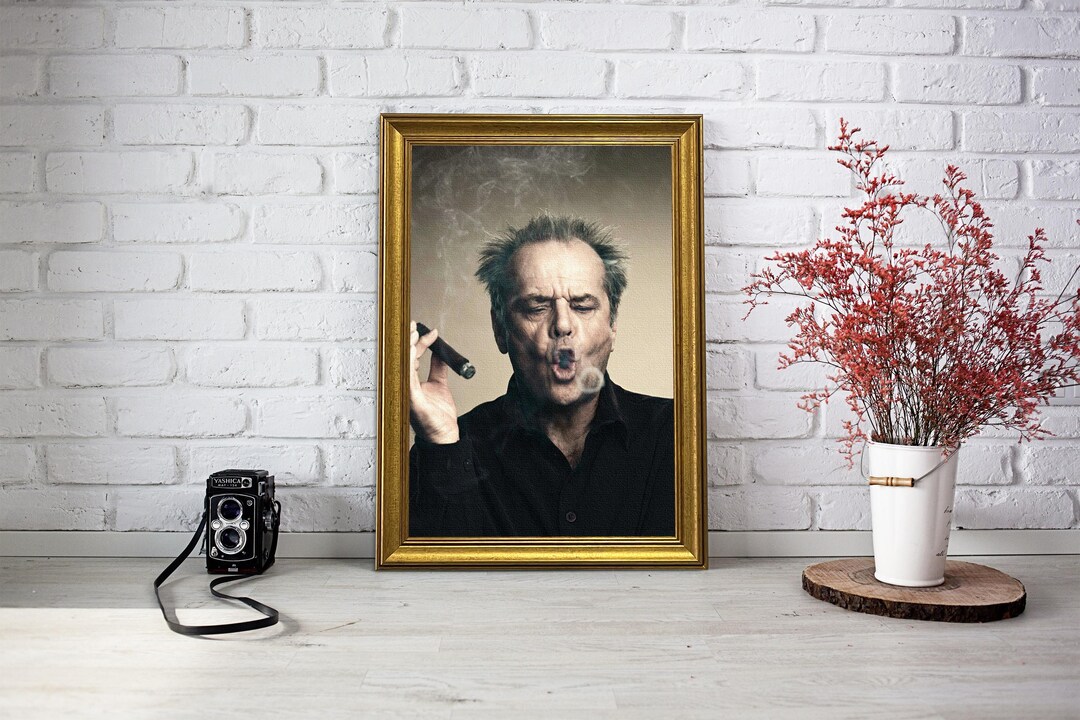 Jack Nicholson Cigar Frame Art - Sleek Vintage Print for Home Decor ...