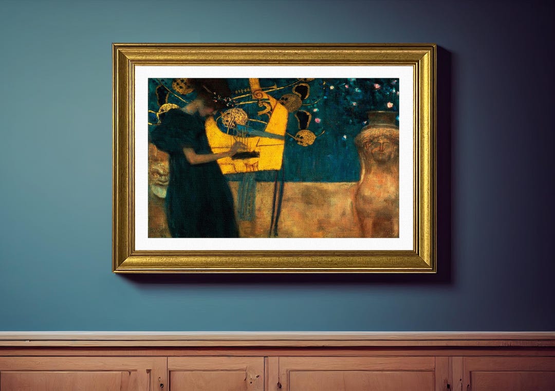 Gustav Klimt "die Musik" (music I) 1895 Canvas Art | Vintage Symbolist ...