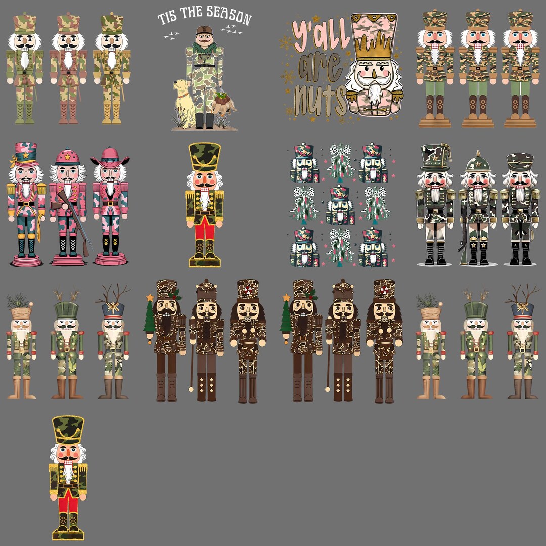 Camo Nutcracker Squad Christmas PNG, Funny Camouflage Holiday Humor ...