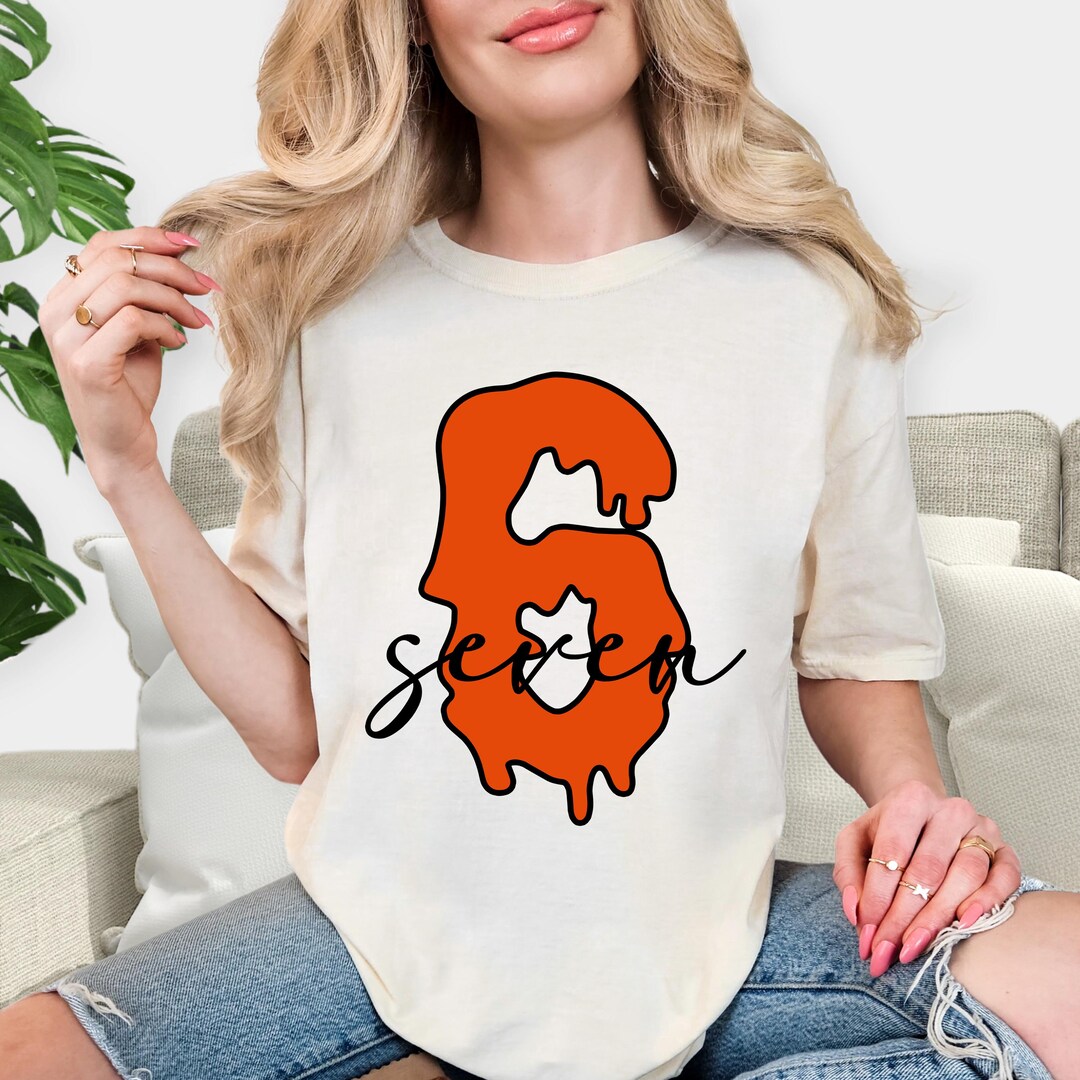 Six Seven Dripping Number Halloween Shirt, Spooky Orange Horror Font ...