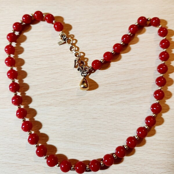 Red Bead Necklace - Etsy