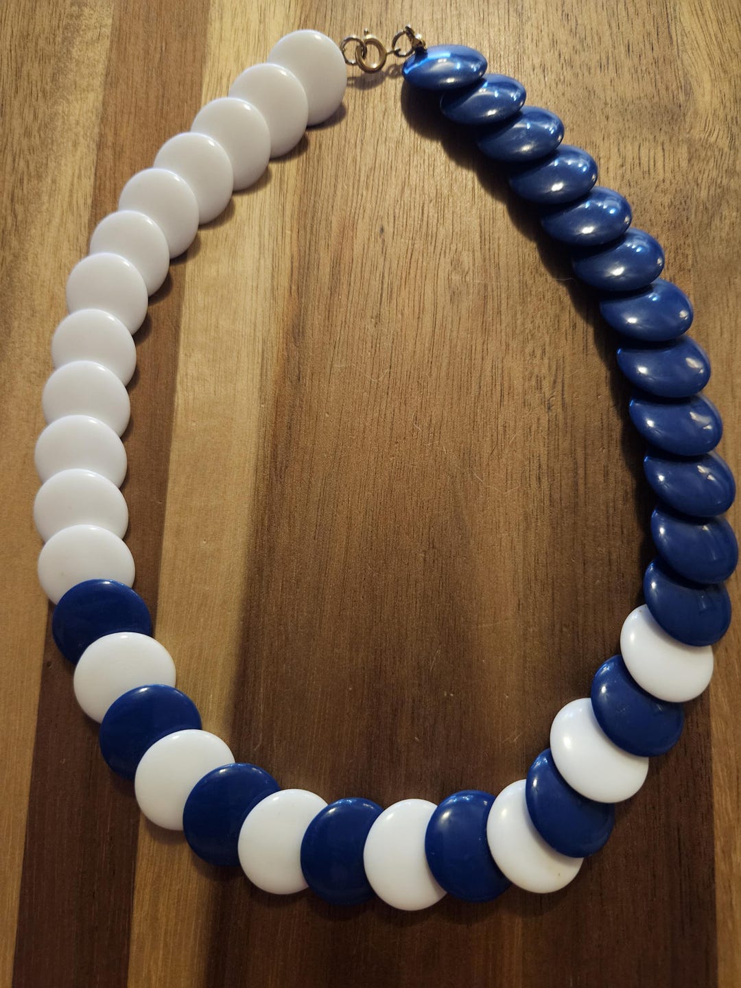 Vintage Northampton Avon Navy and White 18 Inch Disc Necklace in ...