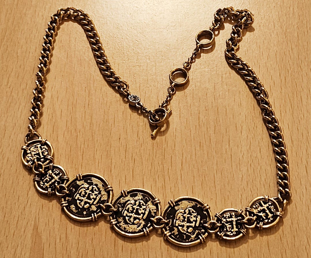 Vintage Goldtoned Adjustable Monet Necklace With Antique Coins. 18 ...