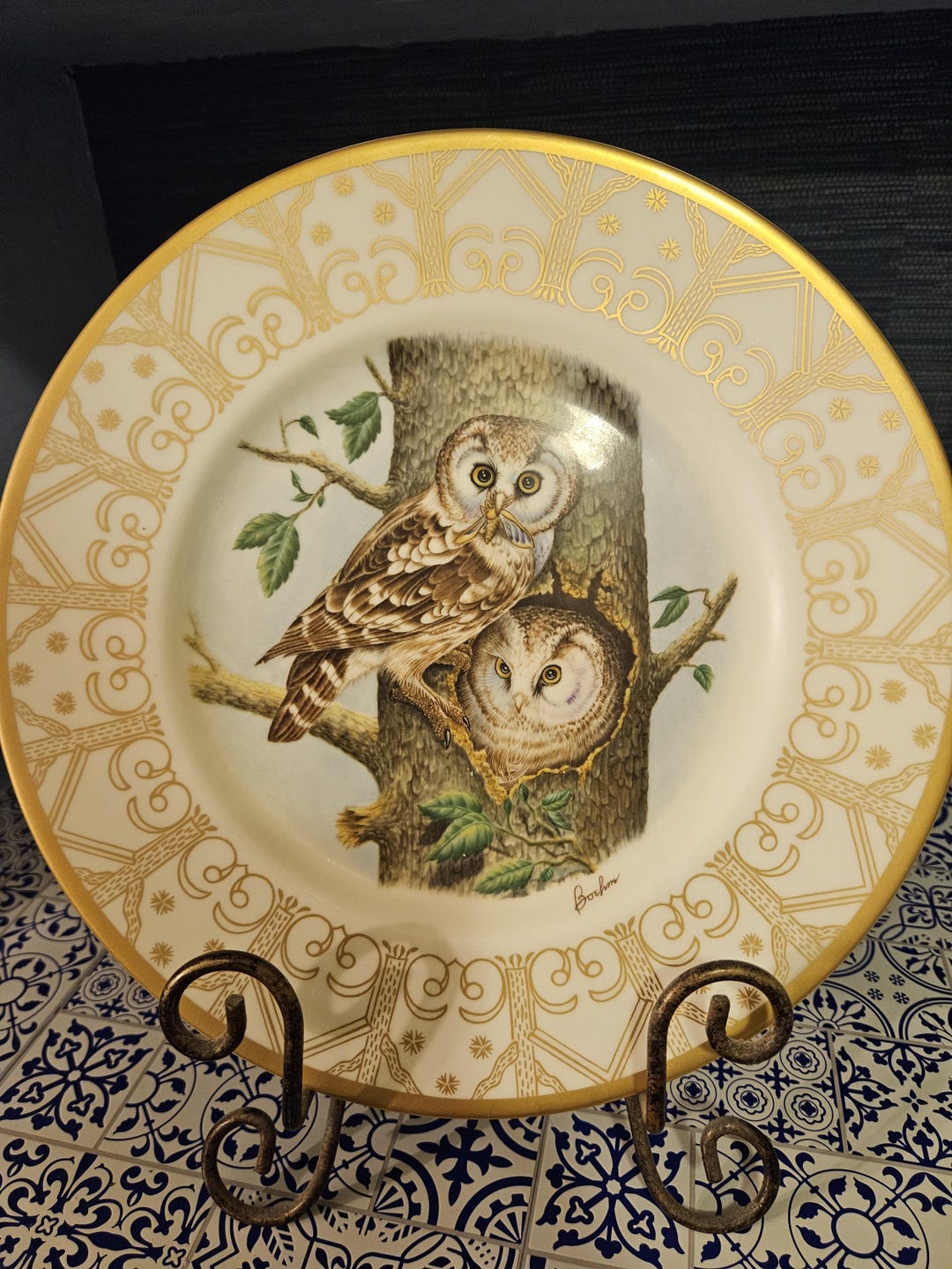 Boehm Studios Owl by Edward Marshall Boehm.limited Edition Owl Plate ...