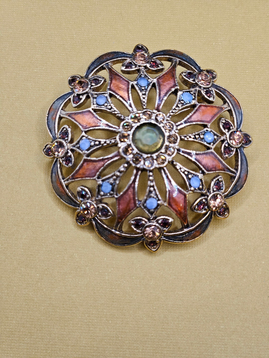 Amazingly Beautiful Vintage Monet Enamel Brooch From the 1950's in ...