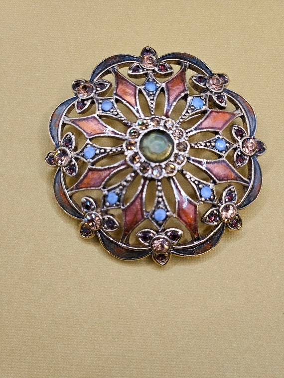 Amazingly beautiful vintage Monet enamel brooch from … - Gem
