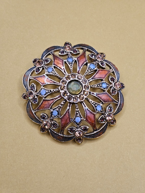 Amazingly beautiful vintage Monet enamel brooch from … - Gem