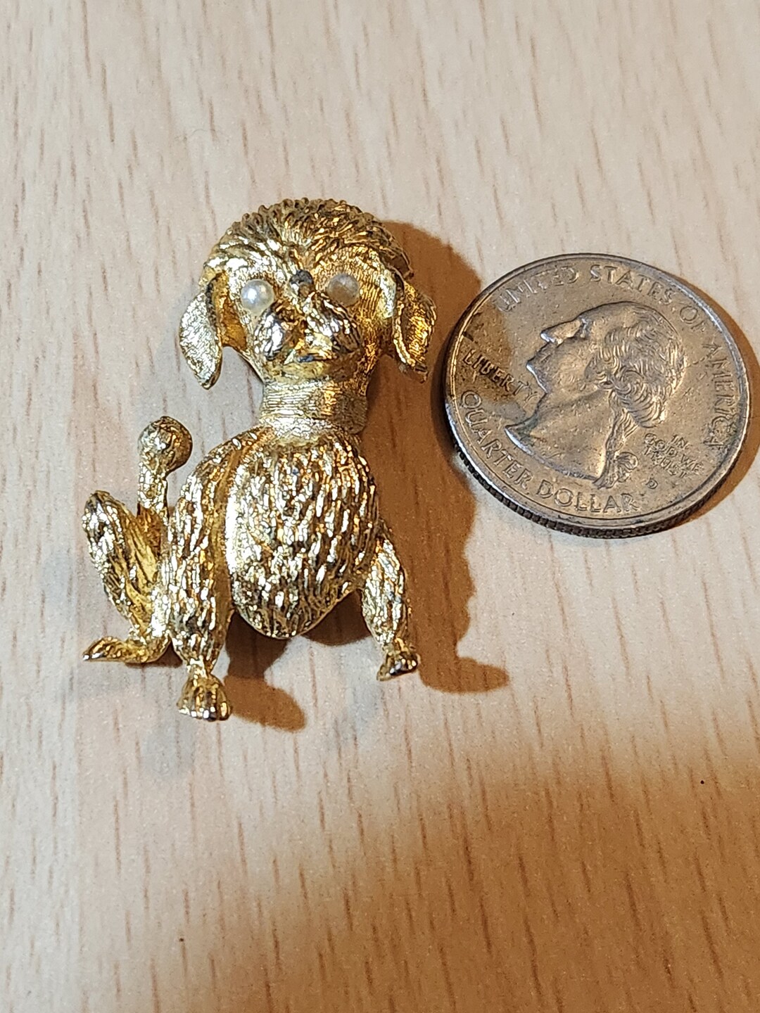 Vintage Goldtoned Poodle Brooch With Seed Pearl Eyes. - Etsy