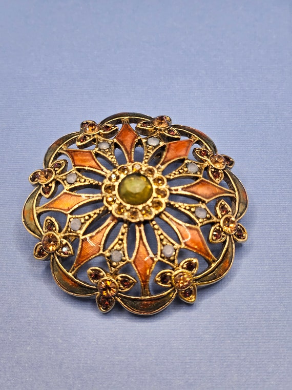 Amazingly beautiful vintage Monet enamel brooch from … - Gem