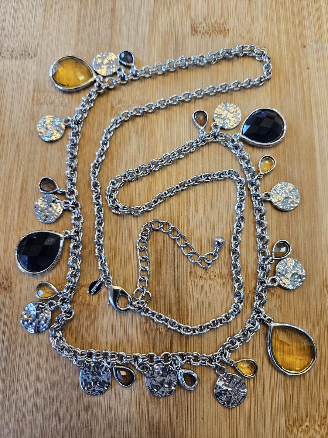 Vintage Chico's Silvertone Necklace With Dangling Charms in Excellent ...