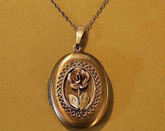 Vintage Krementz Stunning Gold Filled Locket With a Raised Rose in ...