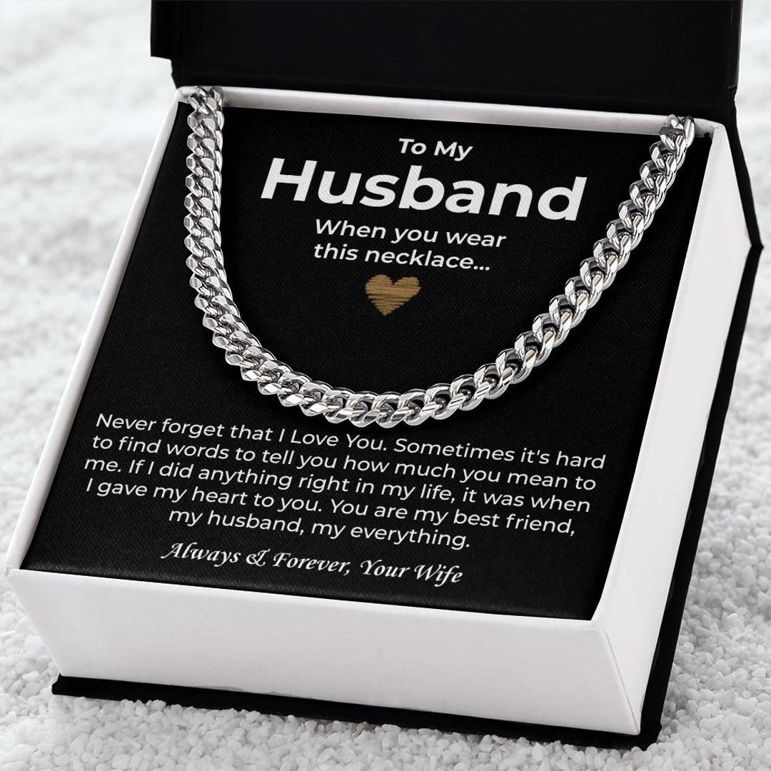 To My Husband Promise Gifts From Wife, Cuban Chain Necklace for Him ...