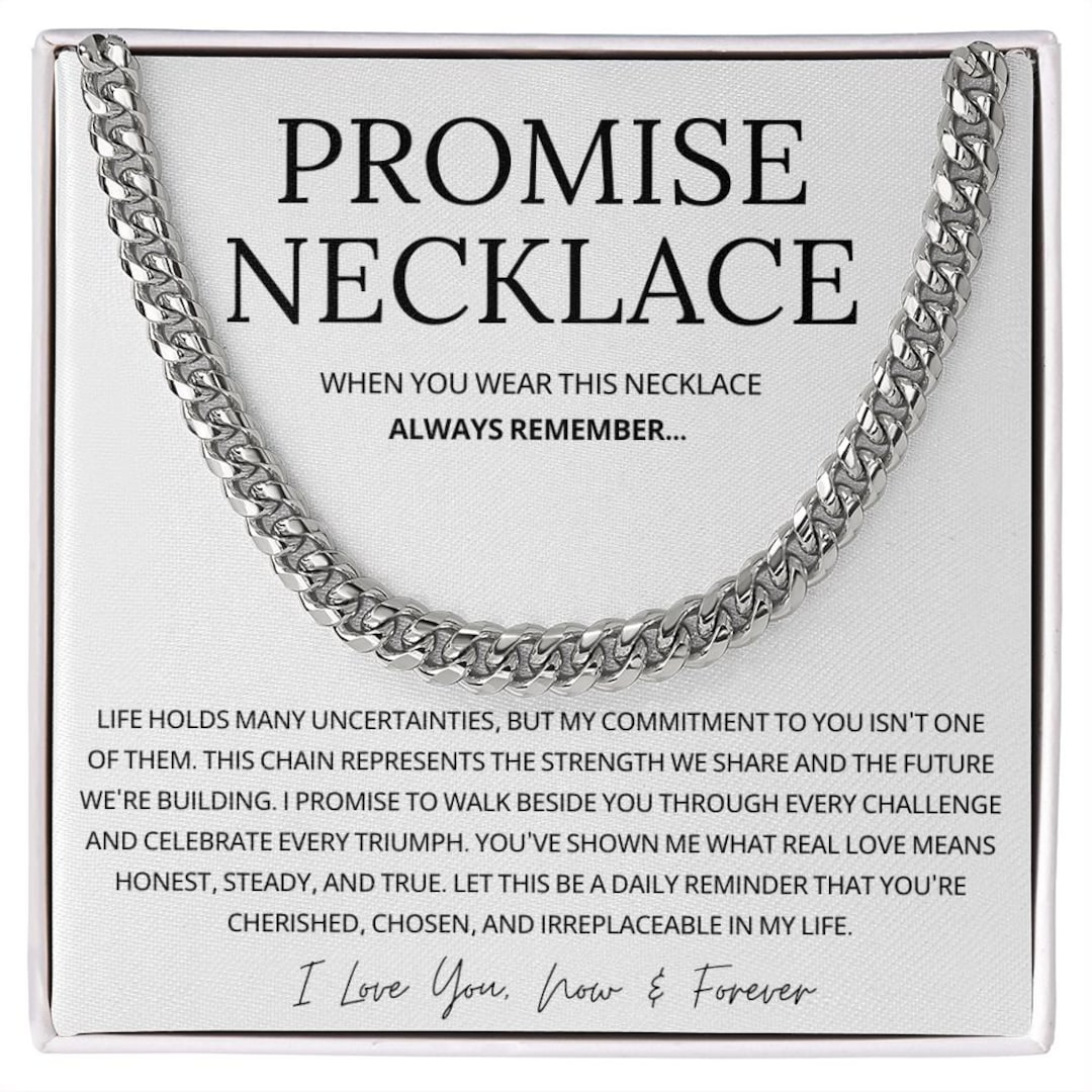 Promise Cuban Chain Necklace for Him, Heartfelt Gifts for Boyfriend, to ...