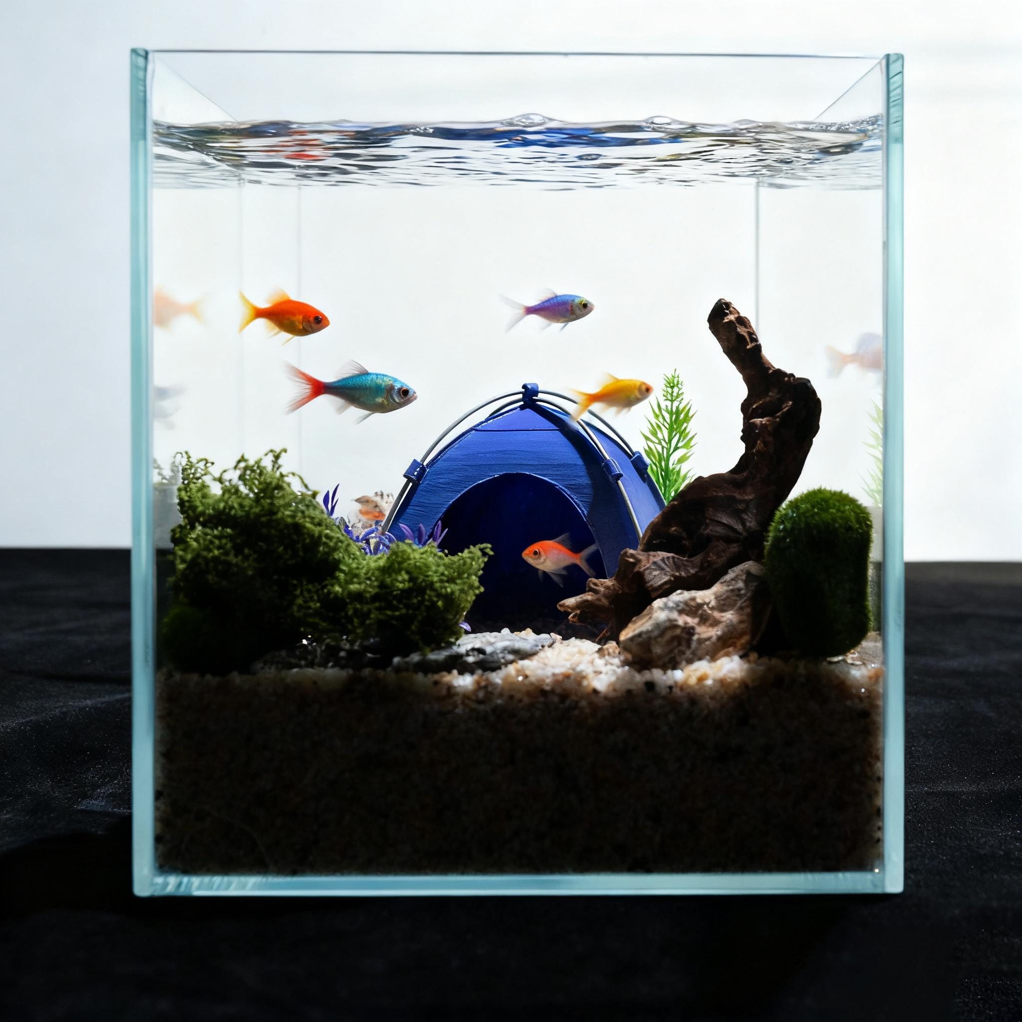 3D Printed Tent Shaped Aquarium Decoration Fish Tank Hideout Camping ...