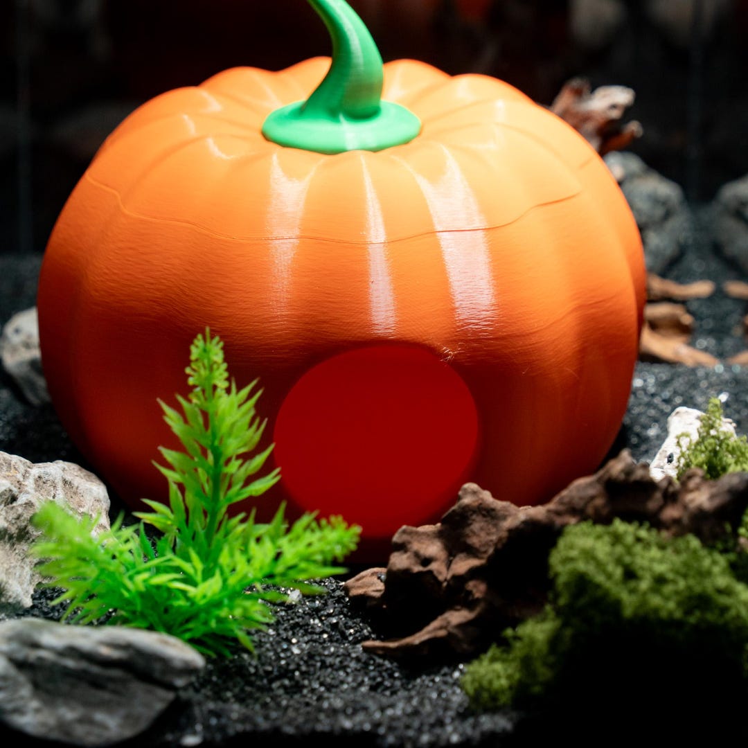 Pumpkin Aquarium Cave 3D Printed Fish Hideout Shrimp Betta Shelter ...