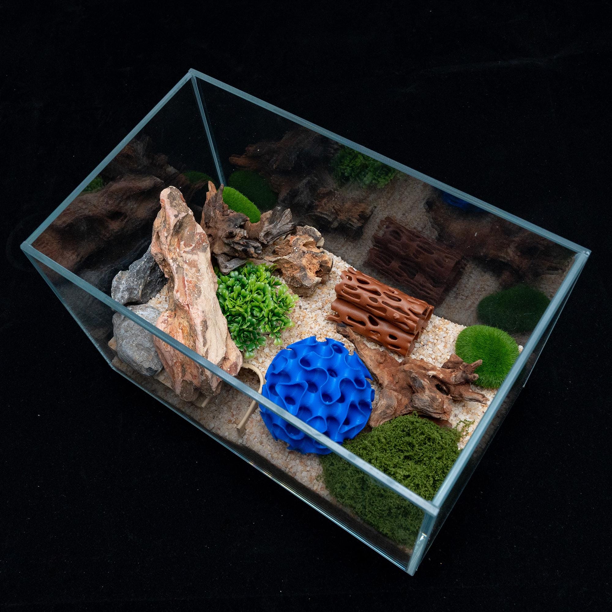 Aquarium Root Cave Shelter 3D Printed Honeycomb Fish Shrimp Tank Decor ...