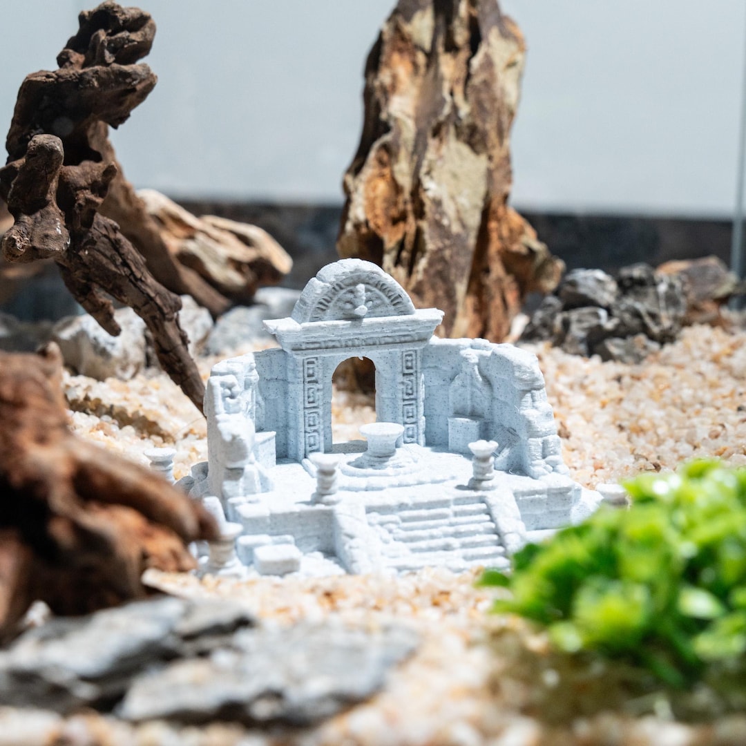 3D Printed Ancient Ruins Aquarium Decor Multi Color Fish Tank Ornament ...