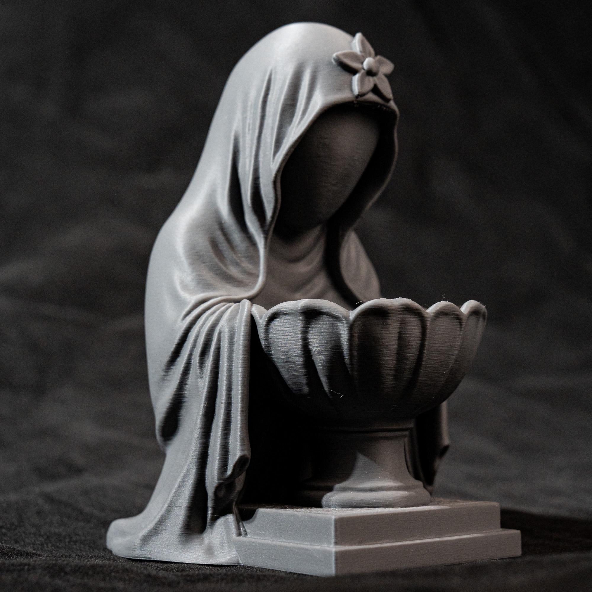 Gothic Monk Aquarium Statue 3D Printed Hooded Figurine Betta Fish Tank ...