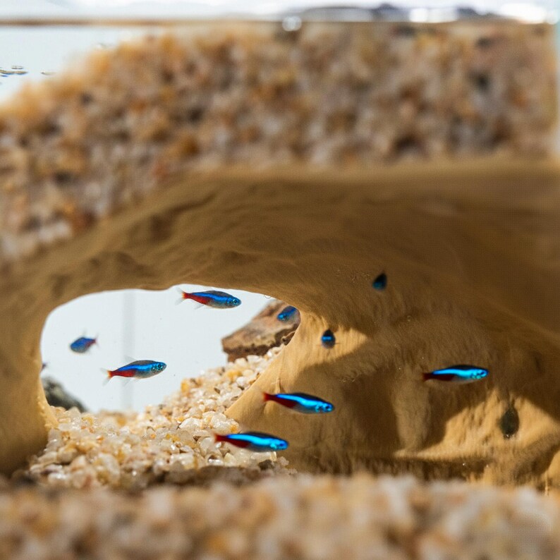 3D Printed Aquarium Tunnel Cave Fish Tank Hideout Natural Rock Style ...