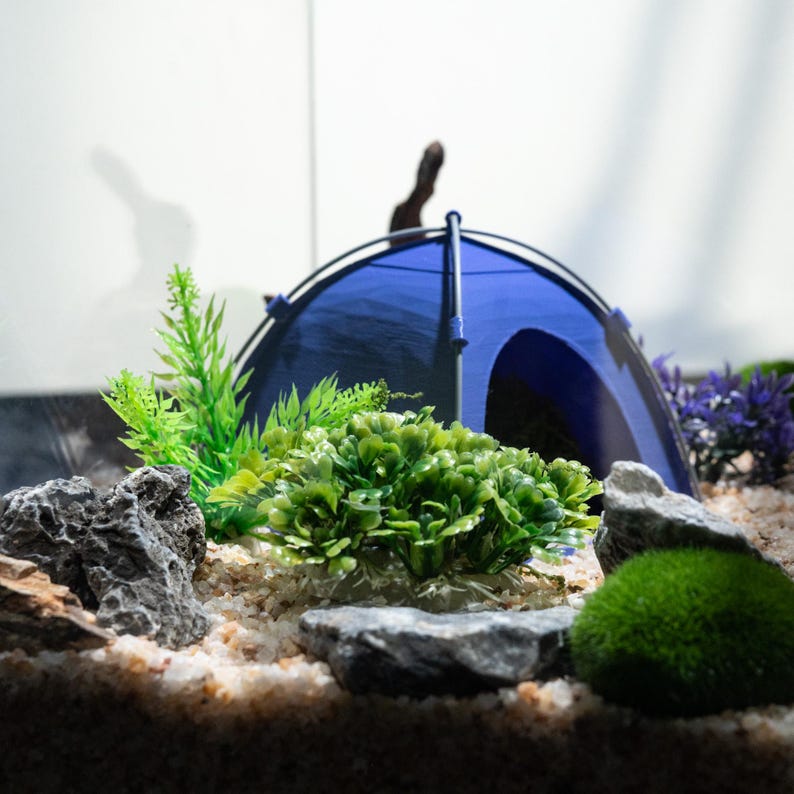 3D Printed Tent Shaped Aquarium Decoration Fish Tank Hideout Camping ...