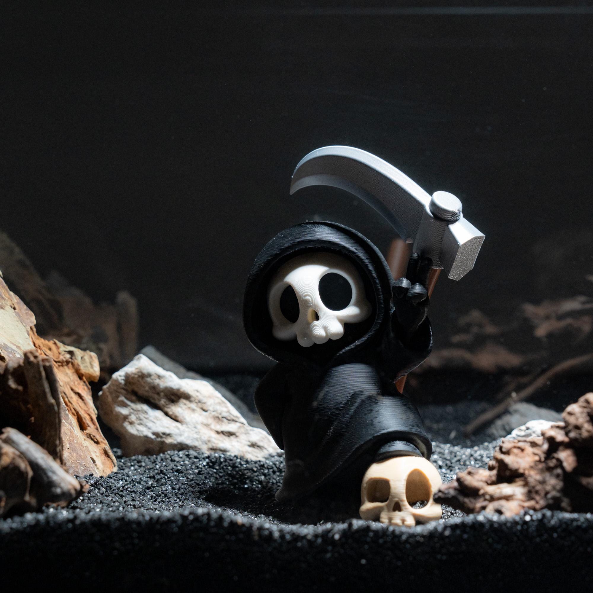 3D Printed Skeleton Aquarium Decor Spooky Skull Fish Tank Ornament ...