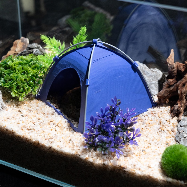 3D Printed Tent Shaped Aquarium Decoration Fish Tank Hideout Camping ...