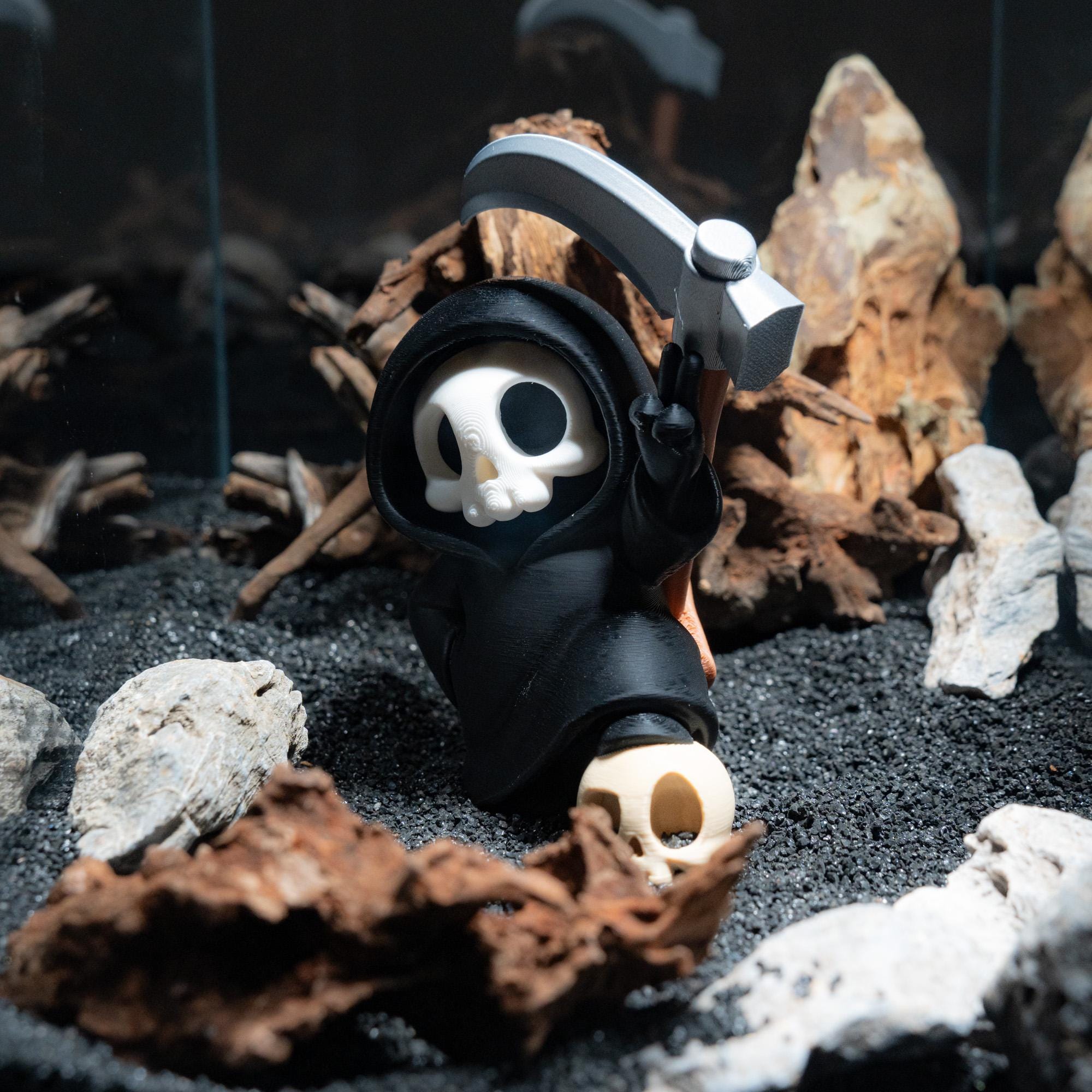 3D Printed Skeleton Aquarium Decor Spooky Skull Fish Tank Ornament ...