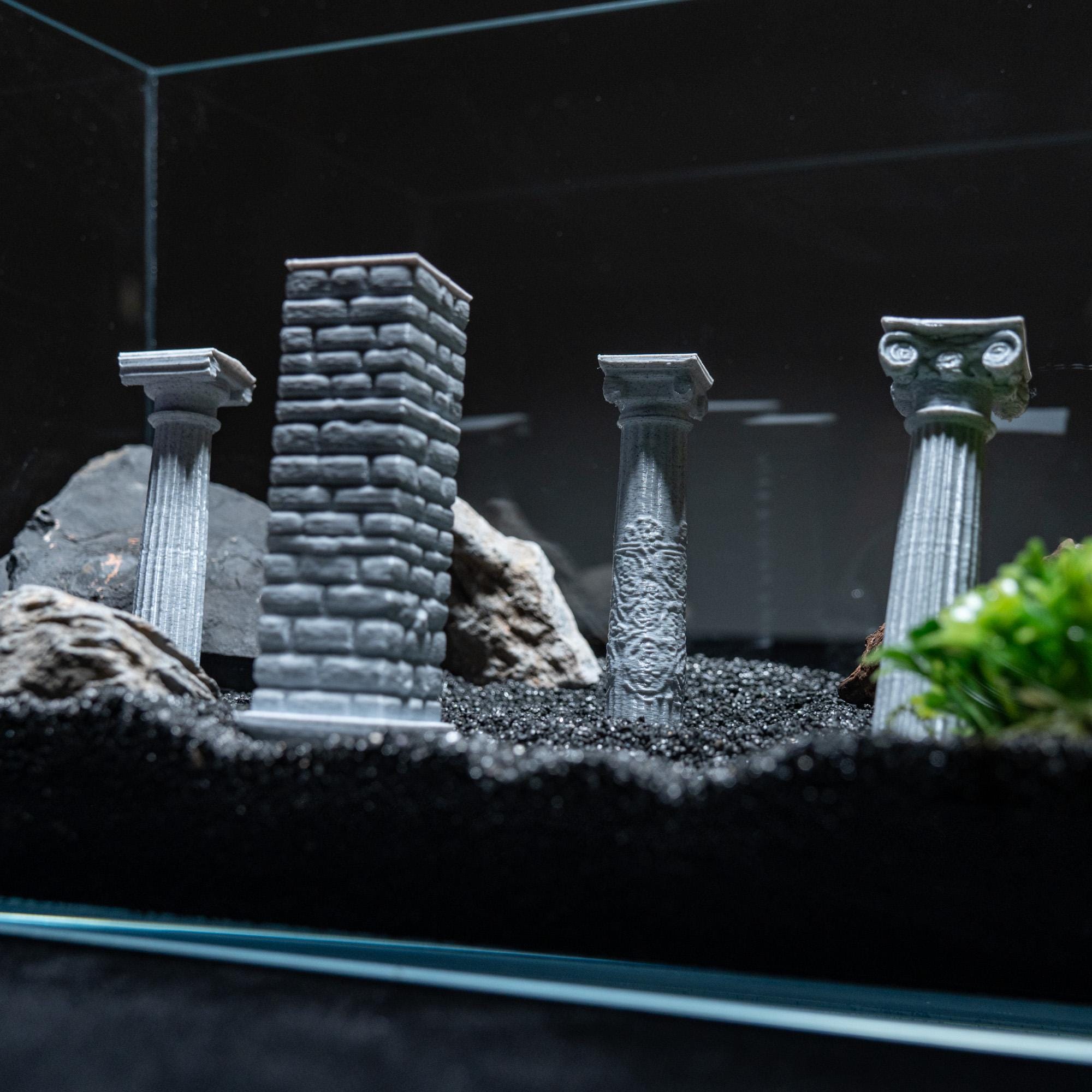 Greek Roman Aquarium Column Set 3D Printed Classical Pillars Ancient ...