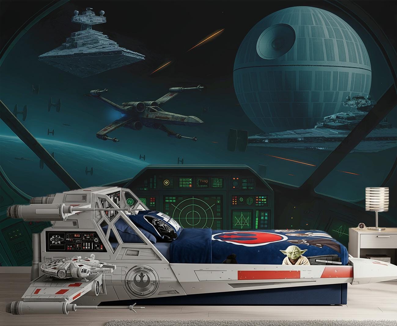 Star Wars Wallpaper Mural | Sci-fi Space Battle, Boy Room Decor - Etsy