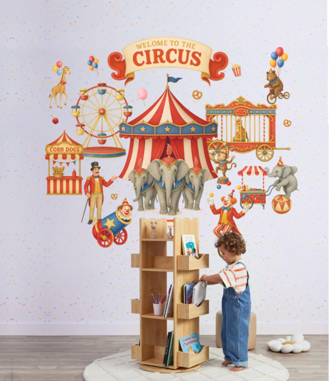 Removable Vintage Circus Animal Wall Decal Vintage Poster Wall Sticker ...