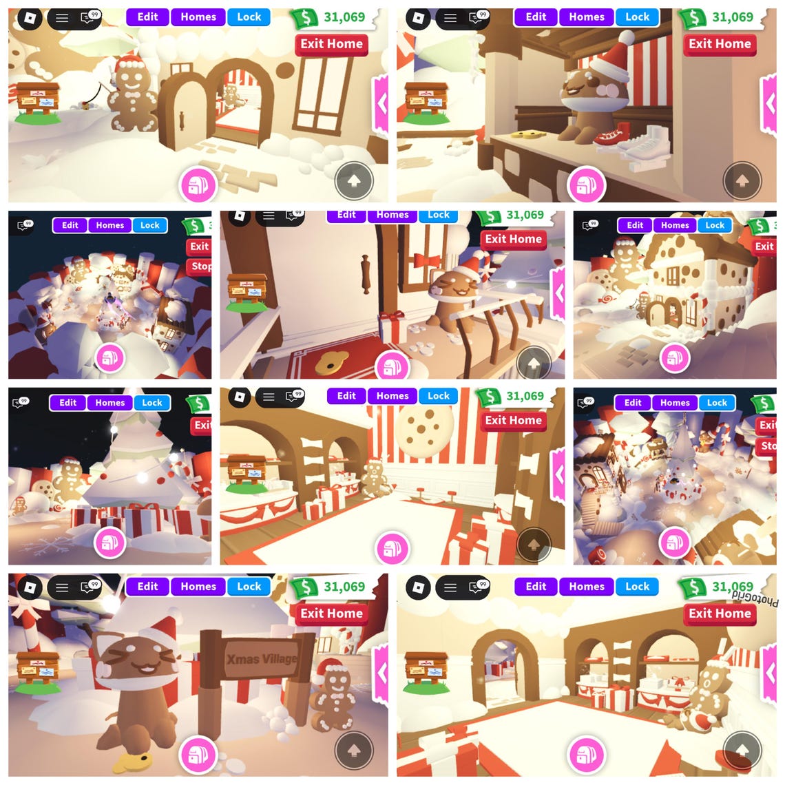 Adopt Me Gingerbread Christmas Village House Build - Etsy UK
