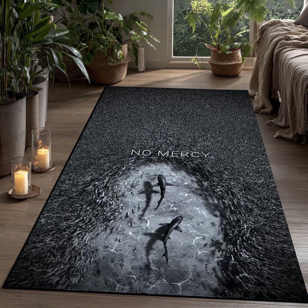 Shark Area Rug: Dark Ocean Predator Design, Modern Statement Decor - Etsy
